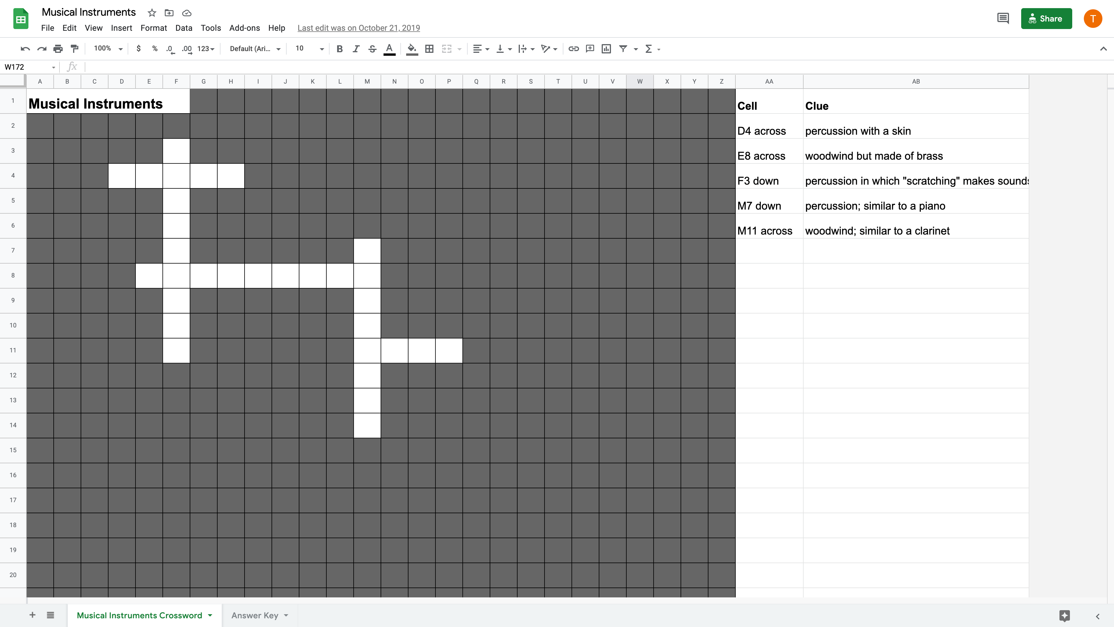 Create A Crossword Puzzle Applied Digital Skills